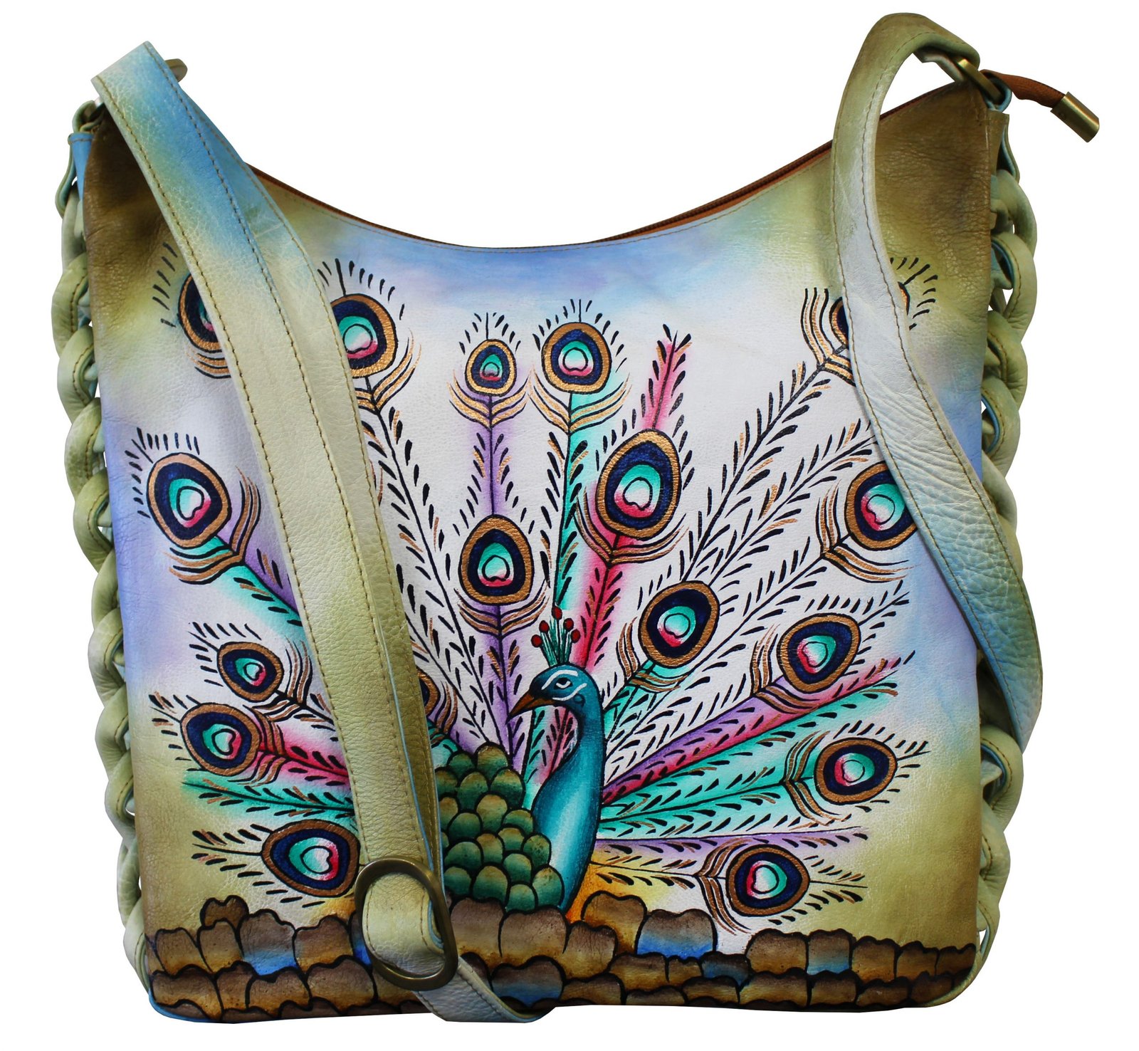 Peacock Braided Hand Painted Hand Bag – MAGNIFIQUE BAGS